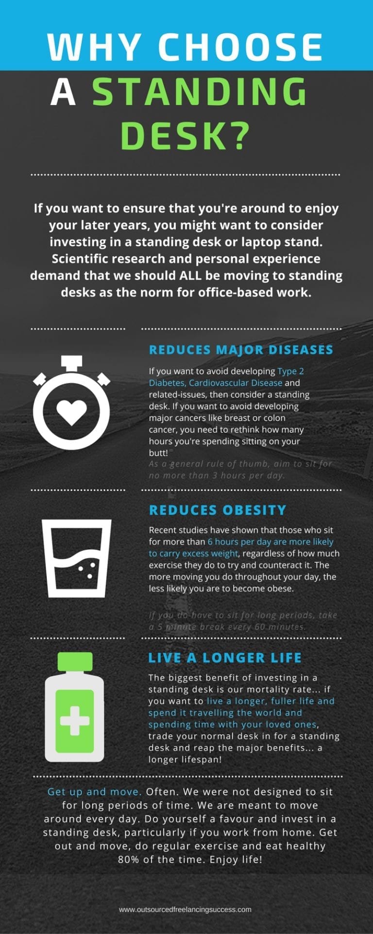 Infographic: 5 Health Benefits of a Standing Desk + Options - Hustle ...